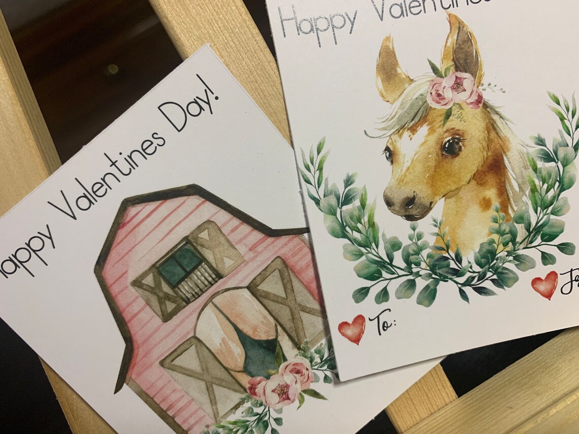 Cute Farm Animal Printable Valentine Cards, Instant Digital Download ...