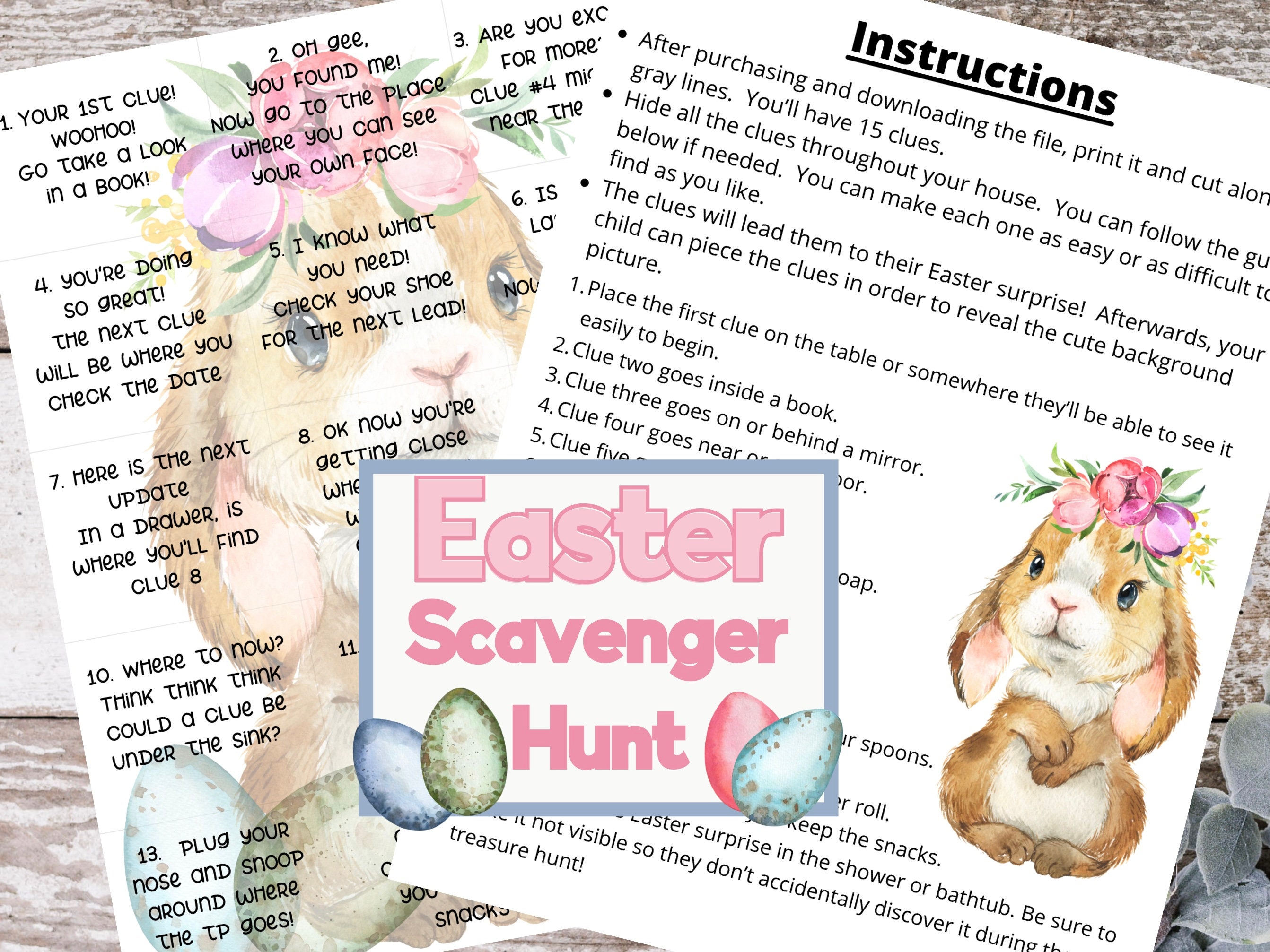 Easter Scavenger Hunt, Kids Fun Easter Activity, Treasure Hunt, Search ...