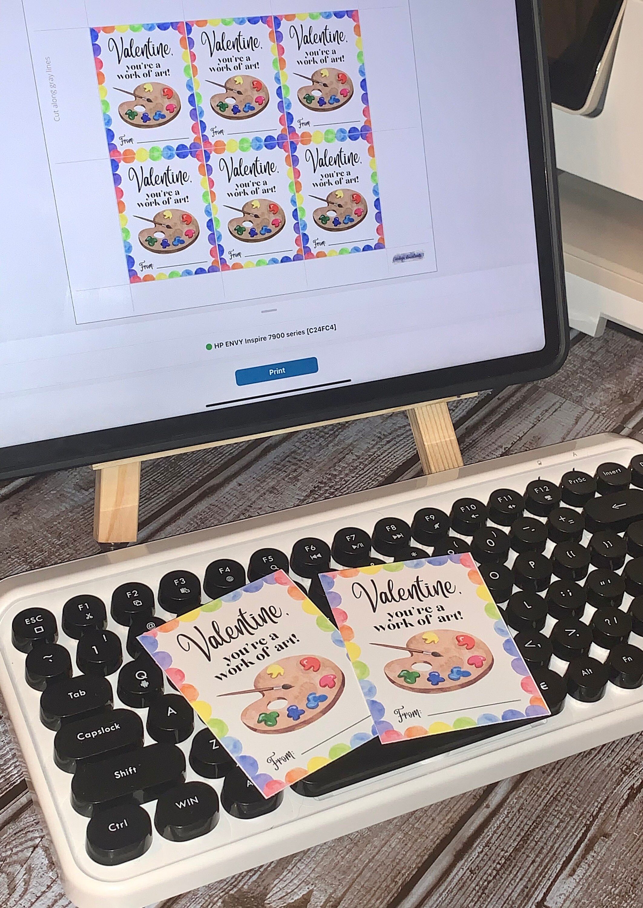 Printable Valentine Cards Instant Digital Download, Artist Valentines ...