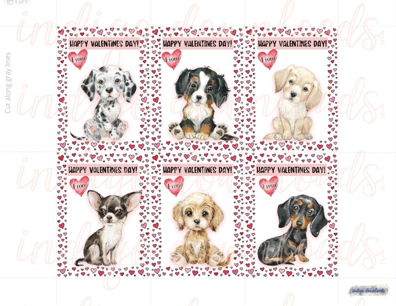 Printable Valentine Cards Instant Digital Download, Cute Watercolor ...