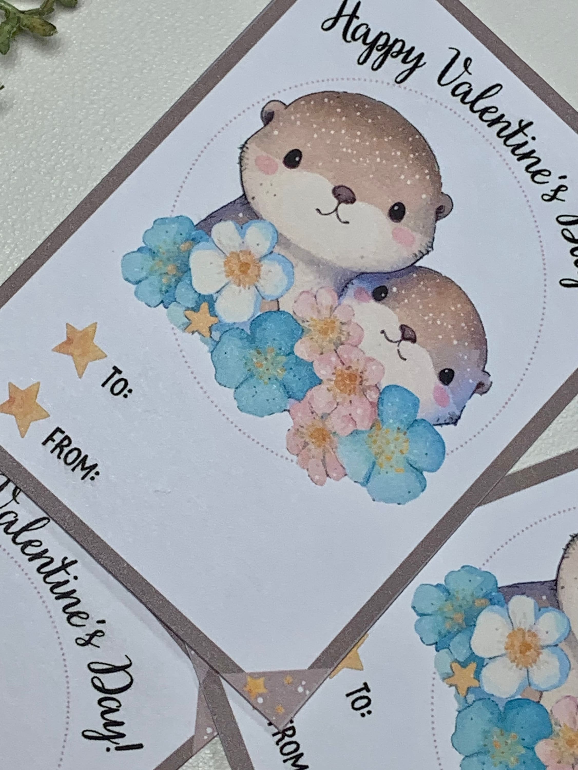 Printable Valentine Cards Instant Digital Download, Otter Valentines ...