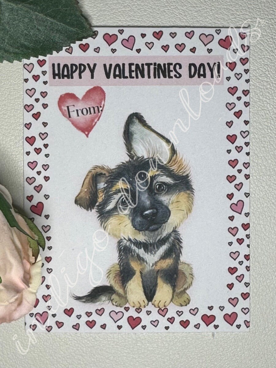 Printable Valentine Cards Instant Digital Download, Cute Watercolor ...