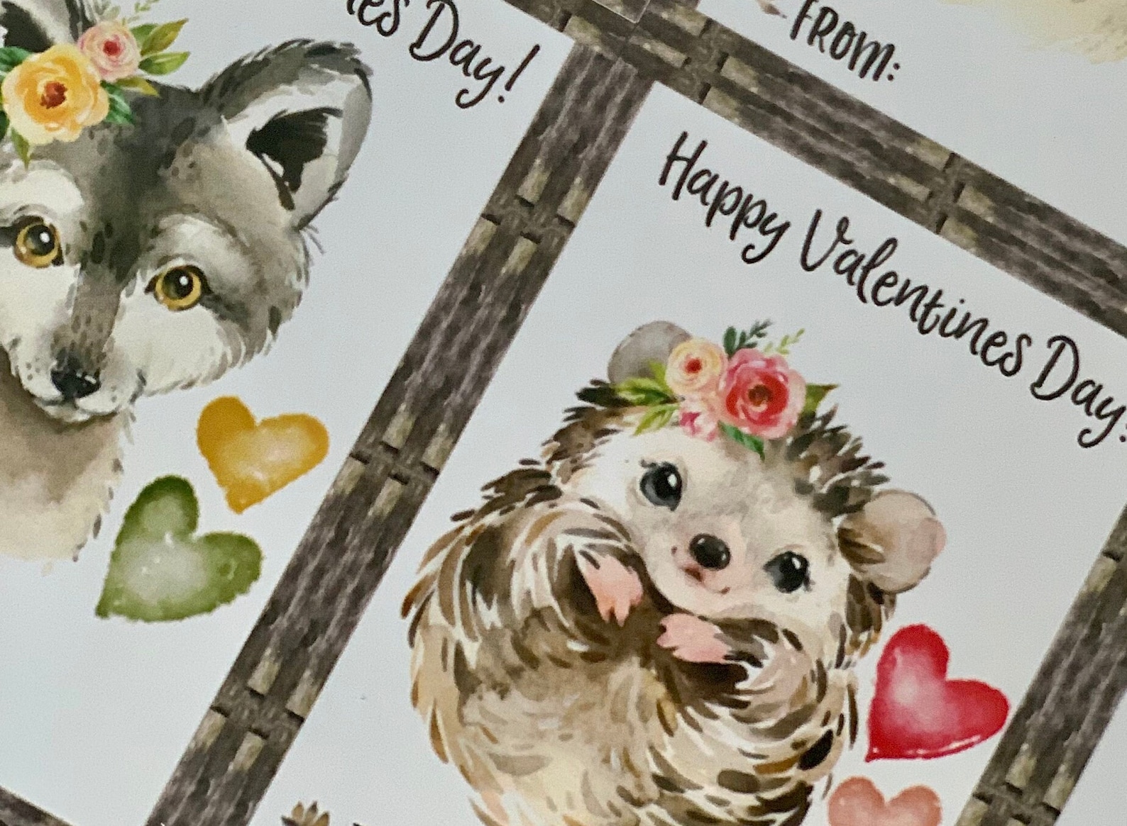 Printable Valentine Cards Instant Digital Download, Woodland Animals ...