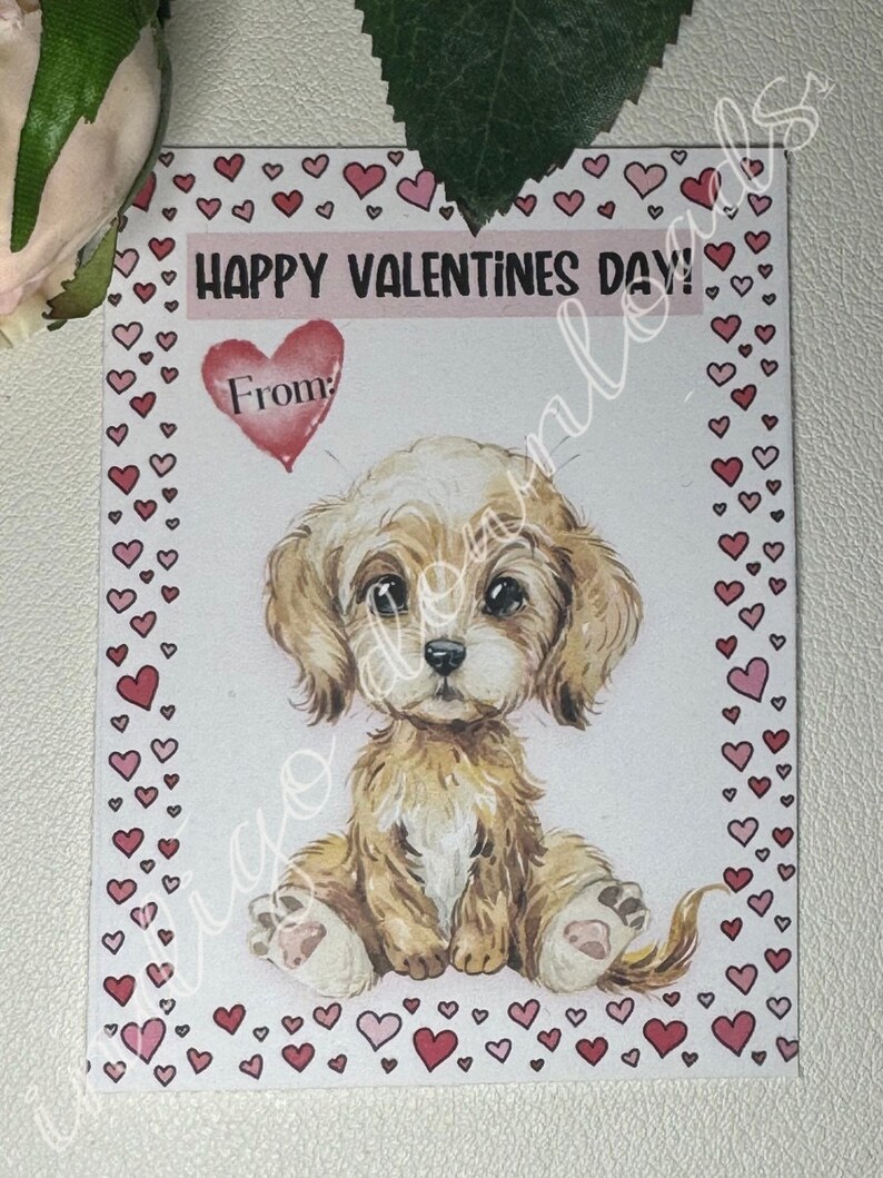 Printable Valentine Cards Instant Digital Download, Cute Watercolor ...