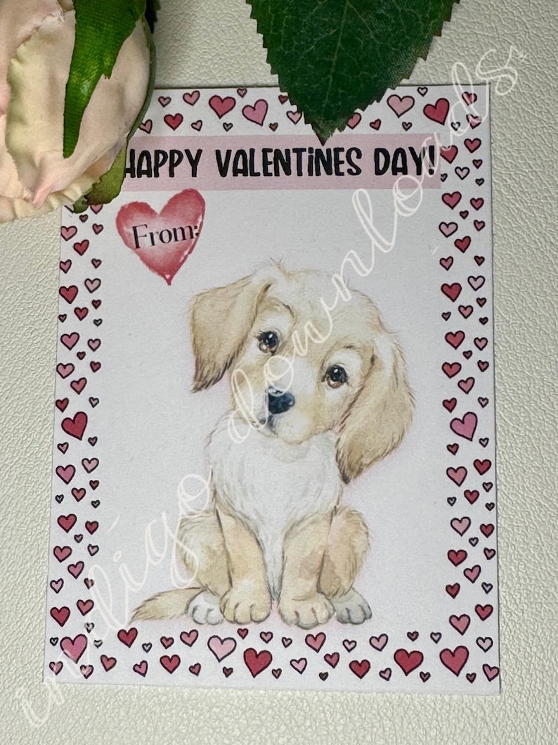 Printable Valentine Cards Instant Digital Download, Cute Watercolor ...