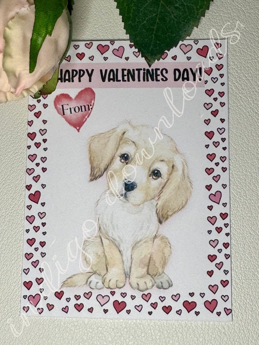 Printable Valentine Cards Instant Digital Download, Cute Watercolor ...