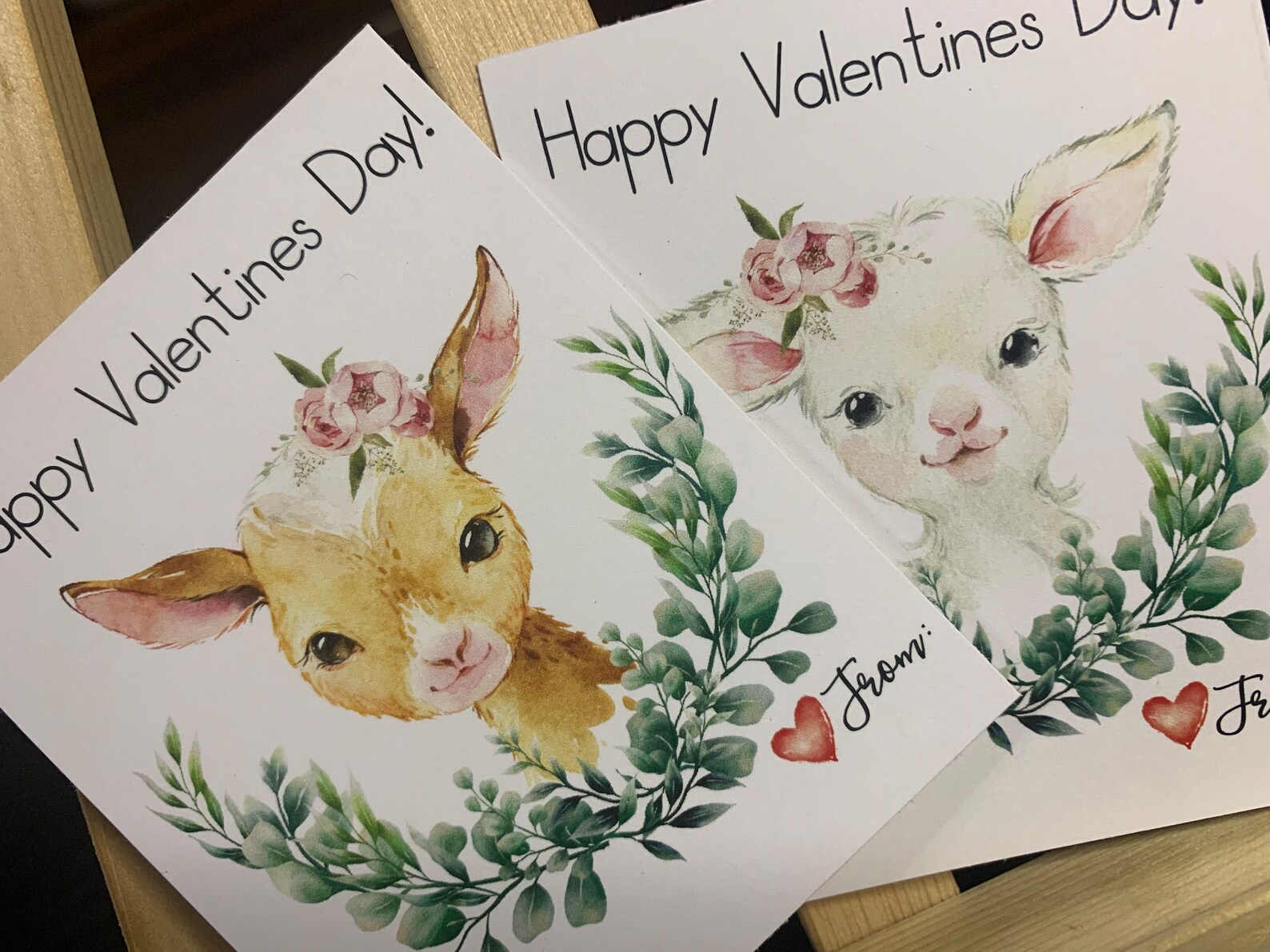 Cute Farm Animal Printable Valentine Cards, Instant Digital Download ...