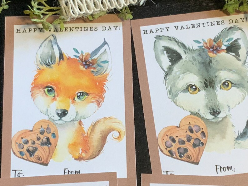Printable Valentine Cards Instant Digital Download, Woodland Animals ...