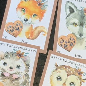 Printable Valentine Cards Instant Digital Download, Woodland Animals ...