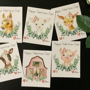 Cute Farm Animal Printable Valentine Cards, Instant Digital Download ...