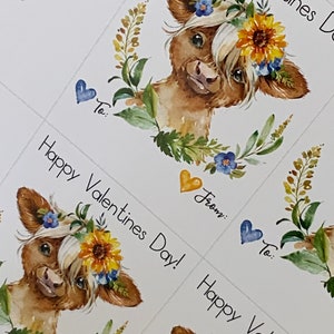 Printable Highland Cow Valentines Cards for School Friends, Instant ...