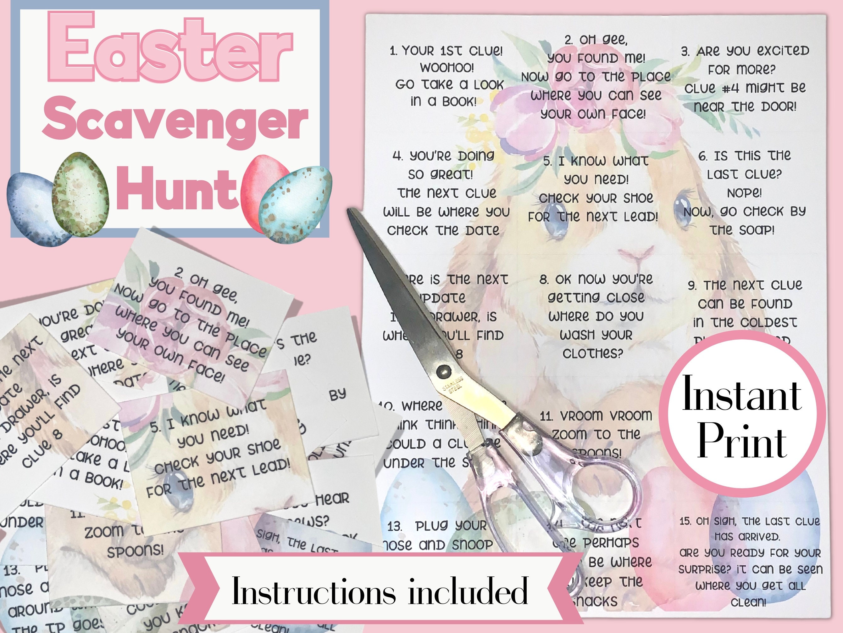 Easter Scavenger Hunt, Kids Fun Easter Activity, Treasure Hunt, Search ...