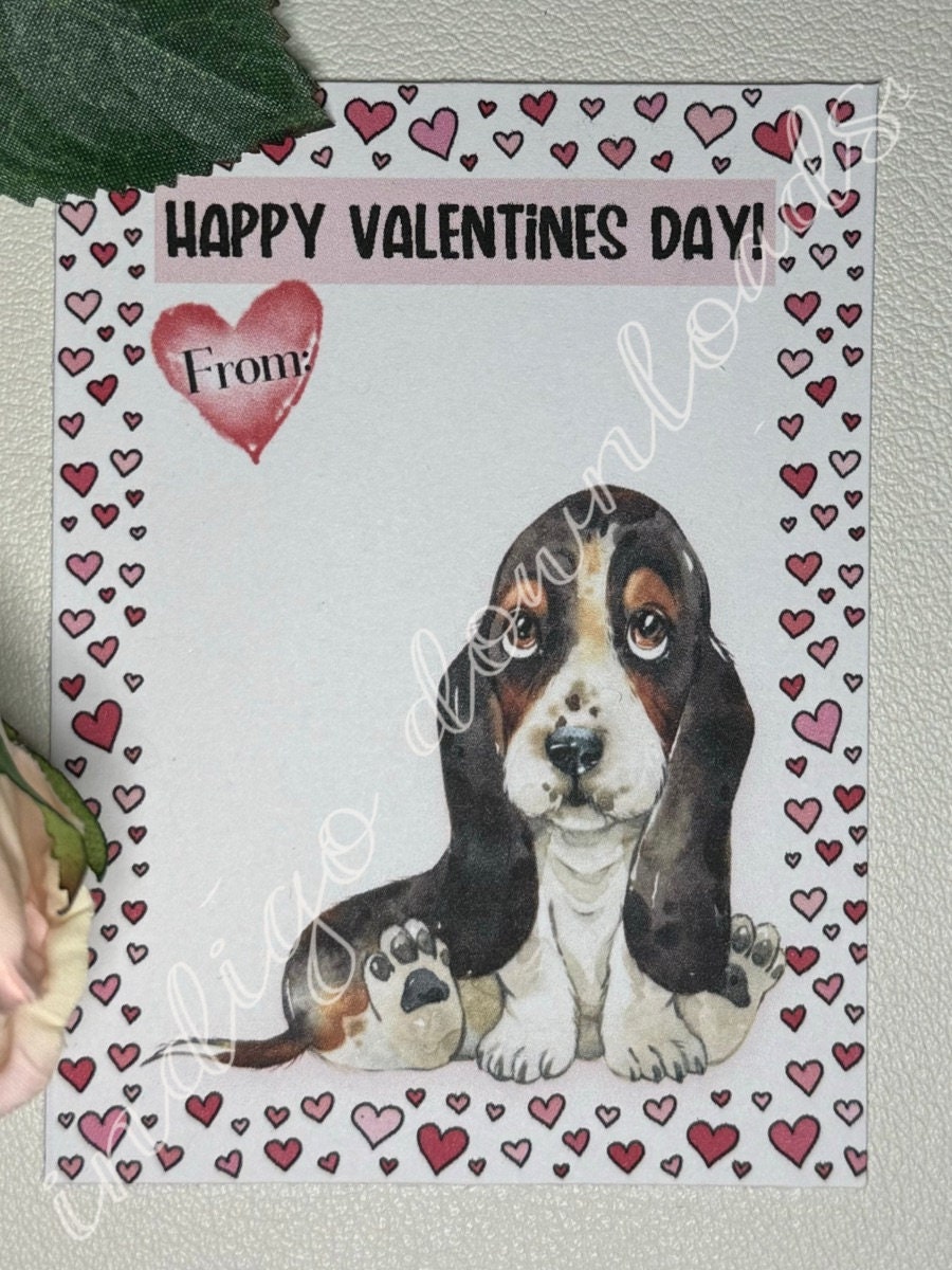 Printable Valentine Cards Instant Digital Download, Cute Watercolor ...