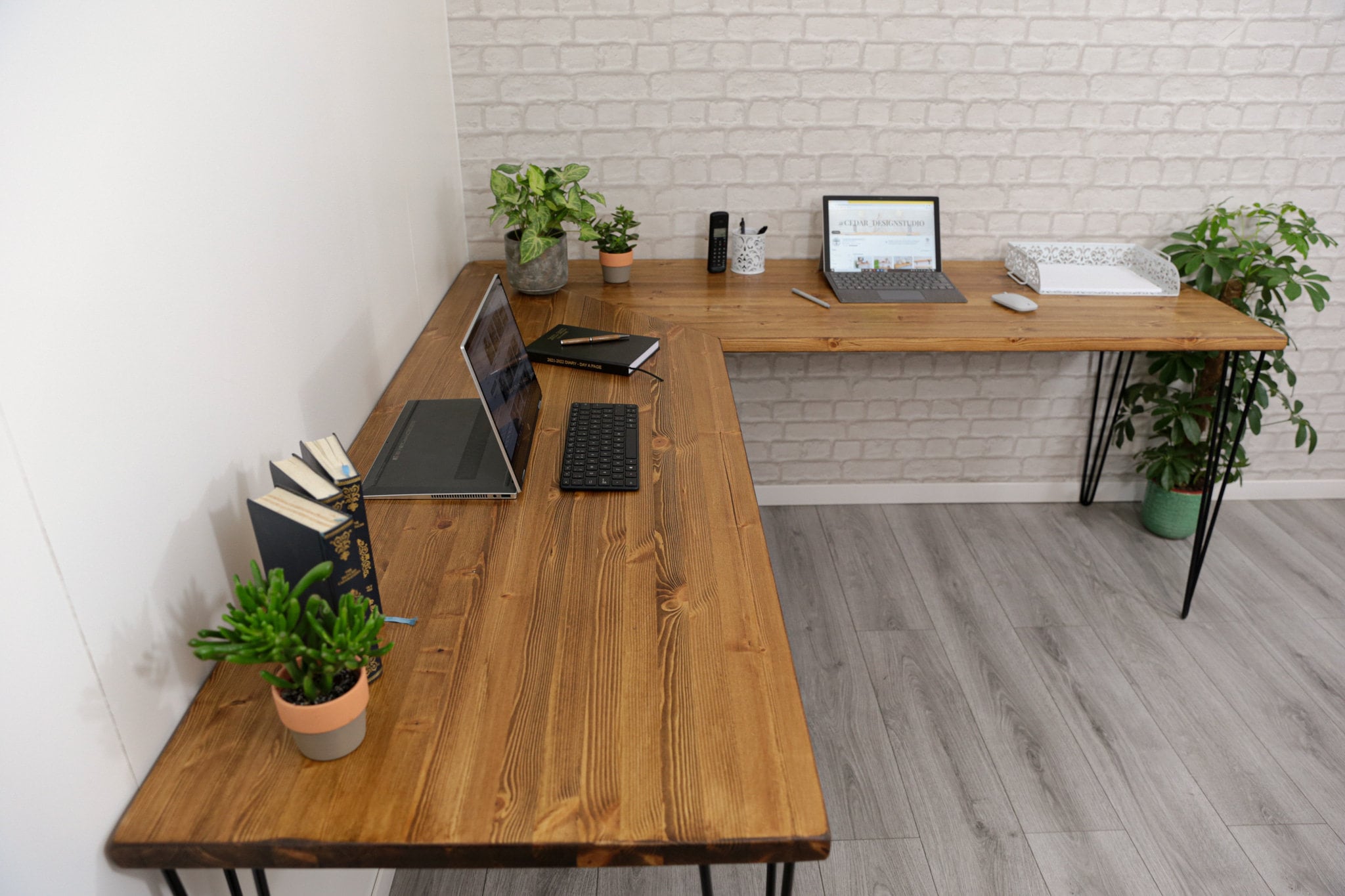 Bespoke Wooden Corner Desk L Shape Desk Hairpin Legs - Etsy UK