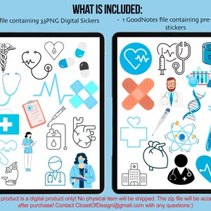 Medical Digital Stickers, Downloadable Stickers, for Study, Student ...