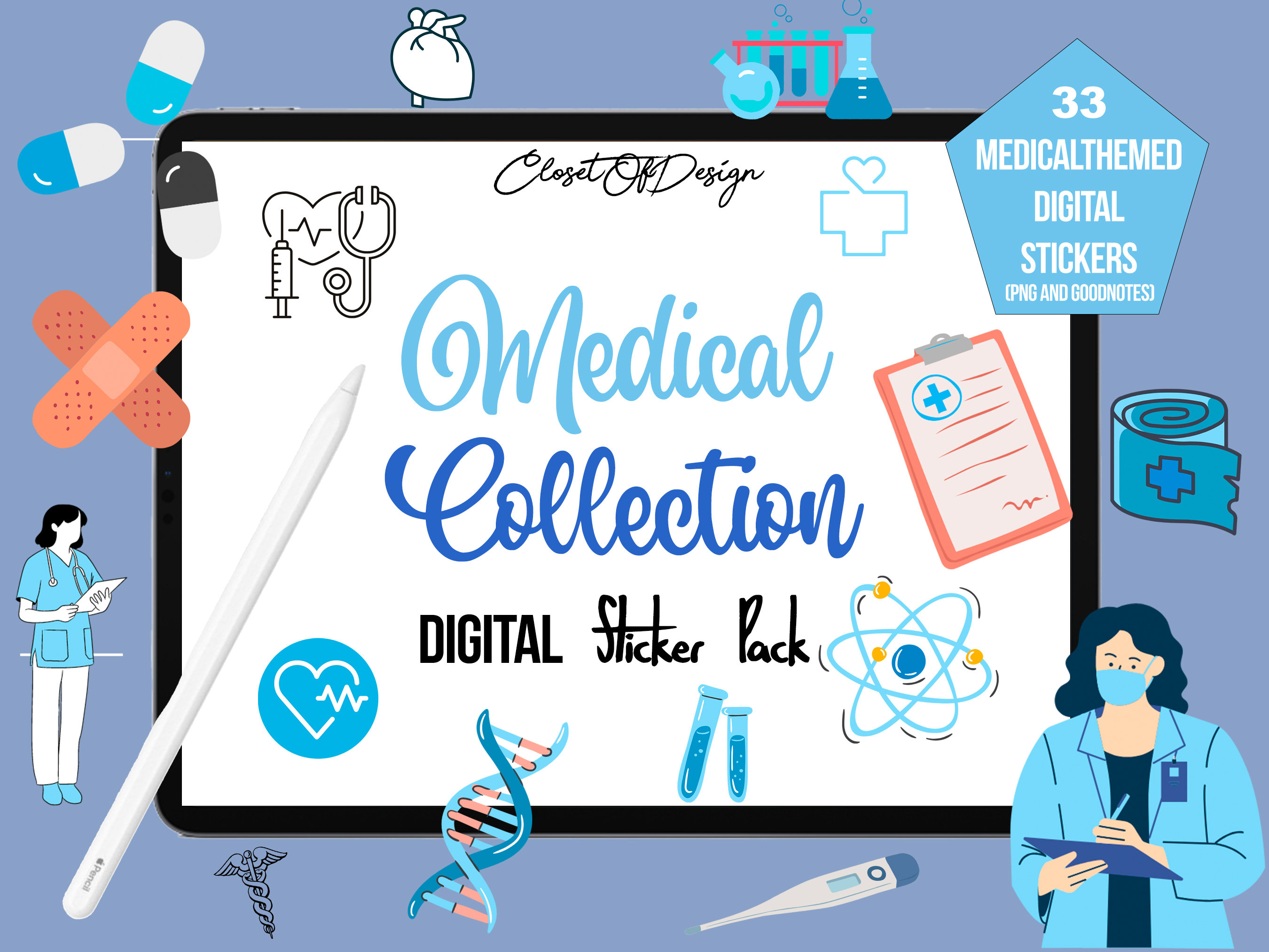 Medical Digital Stickers, Downloadable Stickers, for Study, Student ...