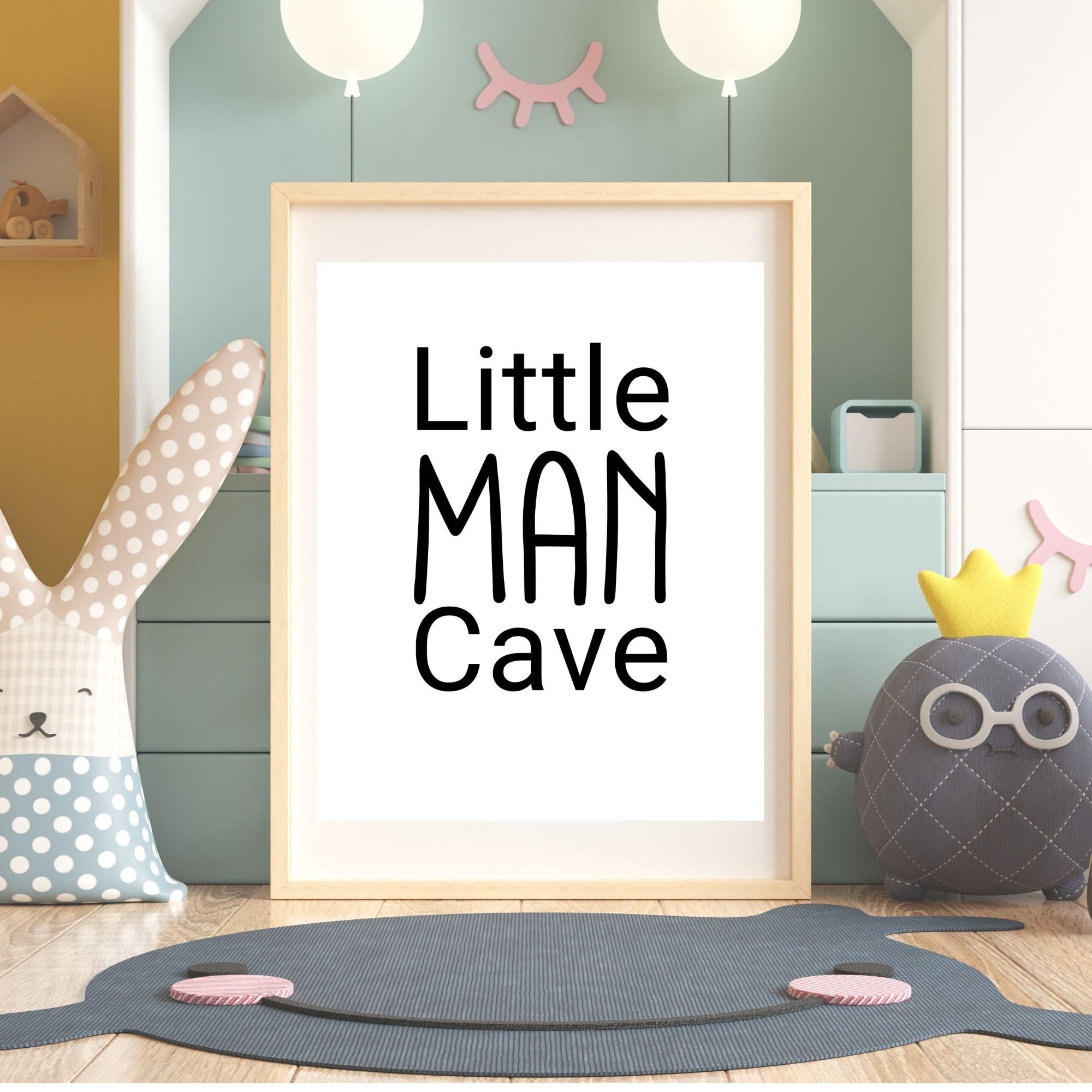 Little Man Cave Printable Little Man Sign Boys Room Wall - Etsy