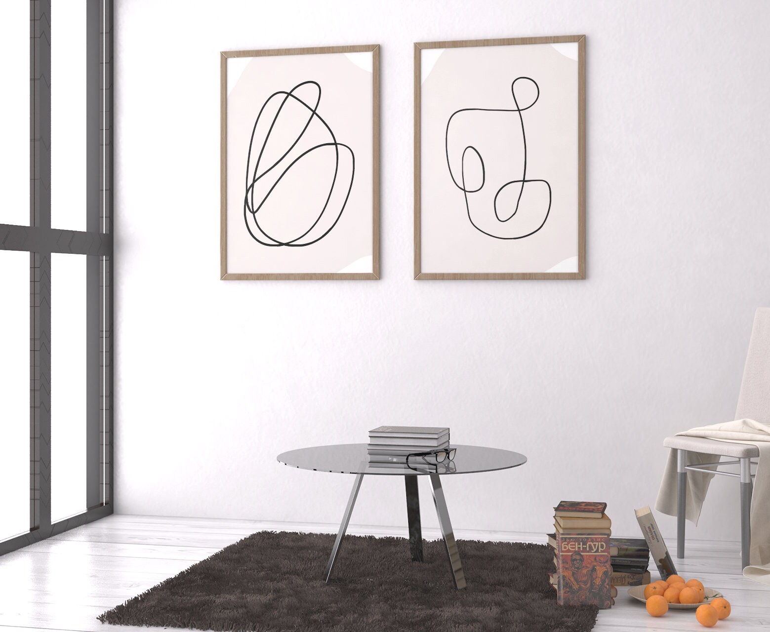 Modern Line Art Printables Abstract Art Print Set Mid - Etsy