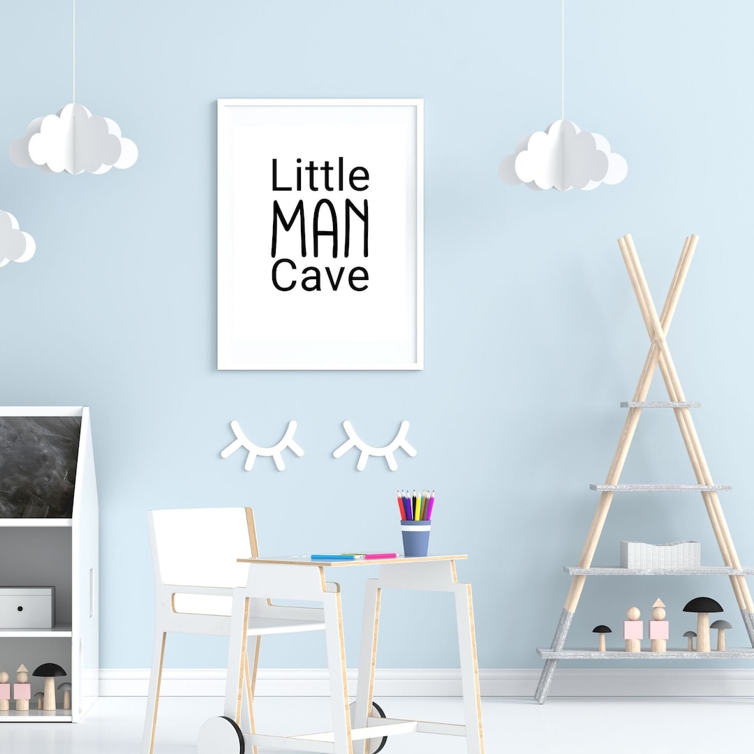 Little Man Cave Printable Little Man Sign Boys Room Wall - Etsy