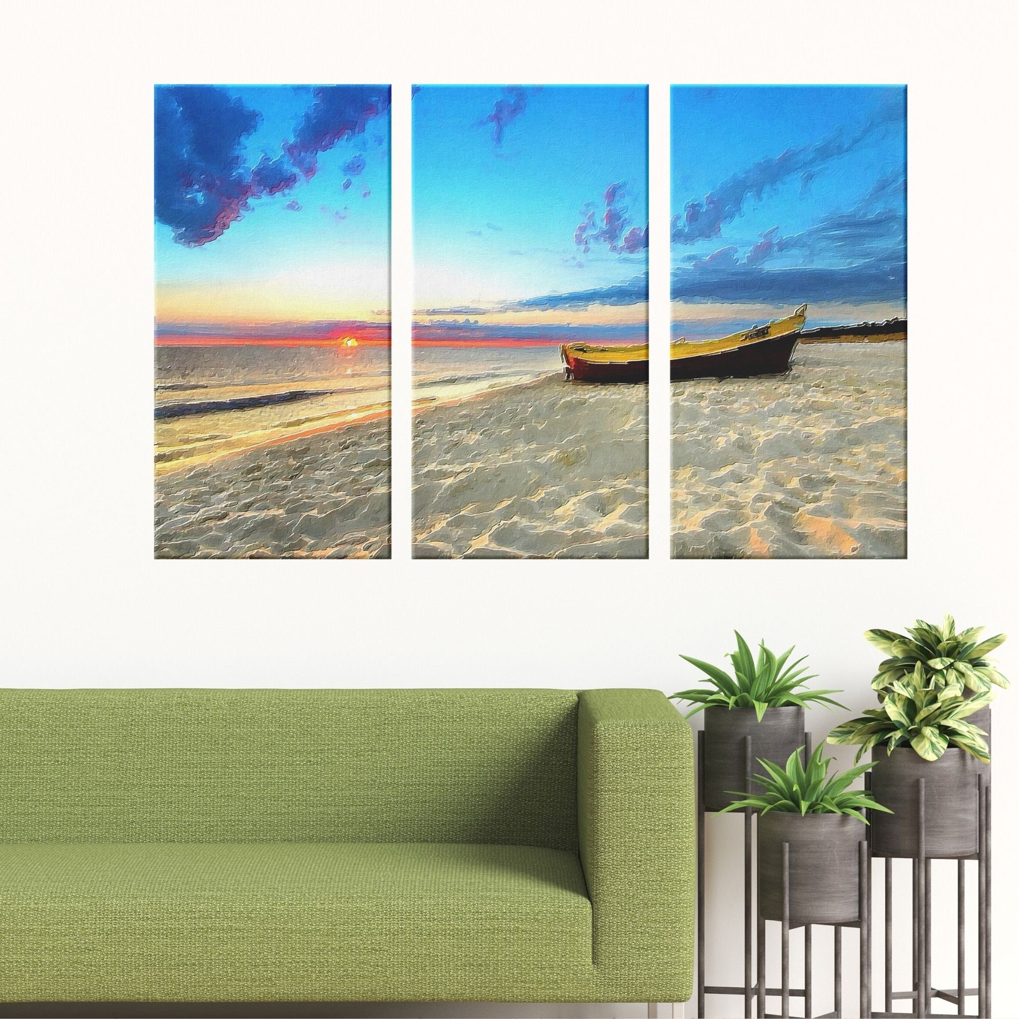 Beach Triptych Art