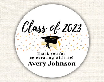 Thanks for Celebrating Grad With Me Square Stickers - Etsy