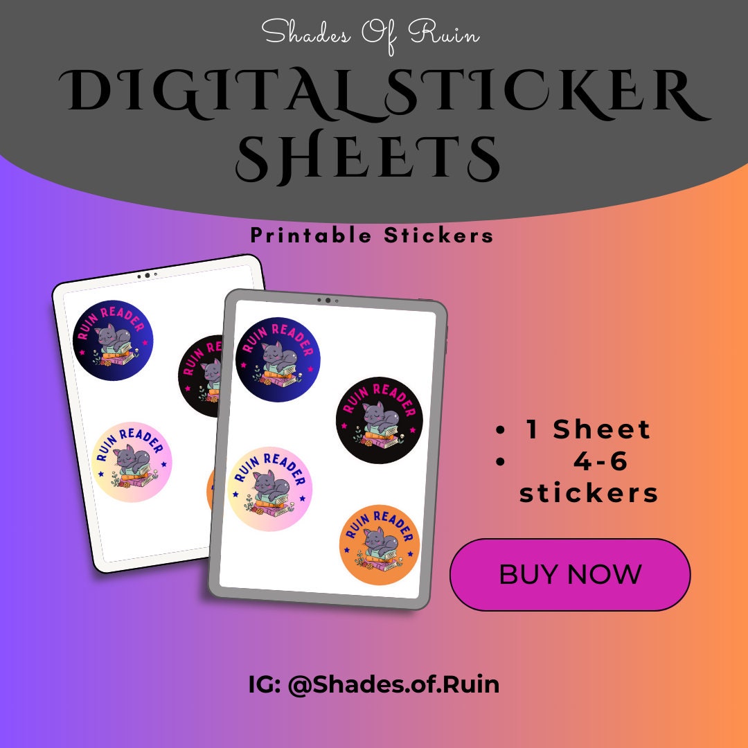 Ruin Reader Sticker Printable Stickers PNG Print and Cut - Etsy
