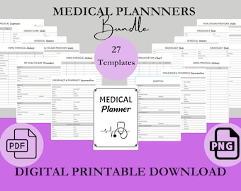 Medical Planner PRINTABLE DIGITAL Files for Medical Emergency Binder ...