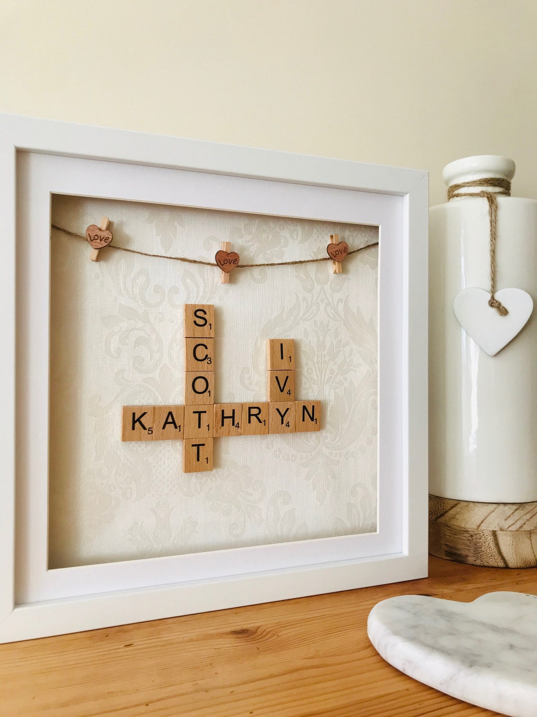 Personalised Scrabble Letters Box Picture Frame; Family, New Home ...