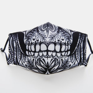 Custom Hand Made Skull Face Mask Reusable and Washable With - Etsy