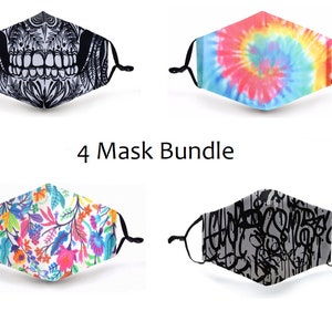 Custom Hand Made Skull Face Mask Reusable and Washable With - Etsy