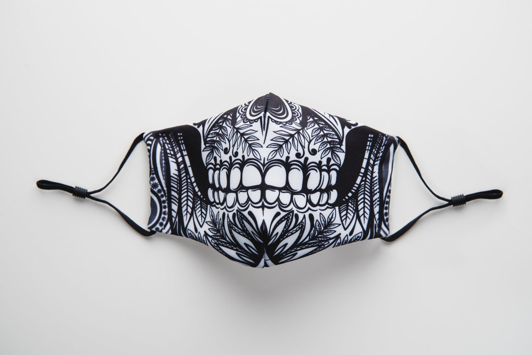 Custom Hand Made Skull Face Mask Reusable and Washable With - Etsy
