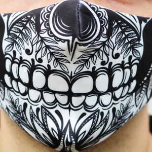 Custom Hand Made Skull Face Mask Reusable and Washable With - Etsy
