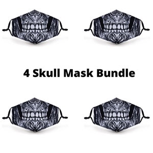 Custom Hand Made Skull Face Mask Reusable and Washable With - Etsy