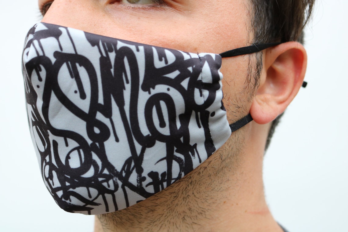 Graffiti Face Mask Hand Made Reusable Washable Free - Etsy