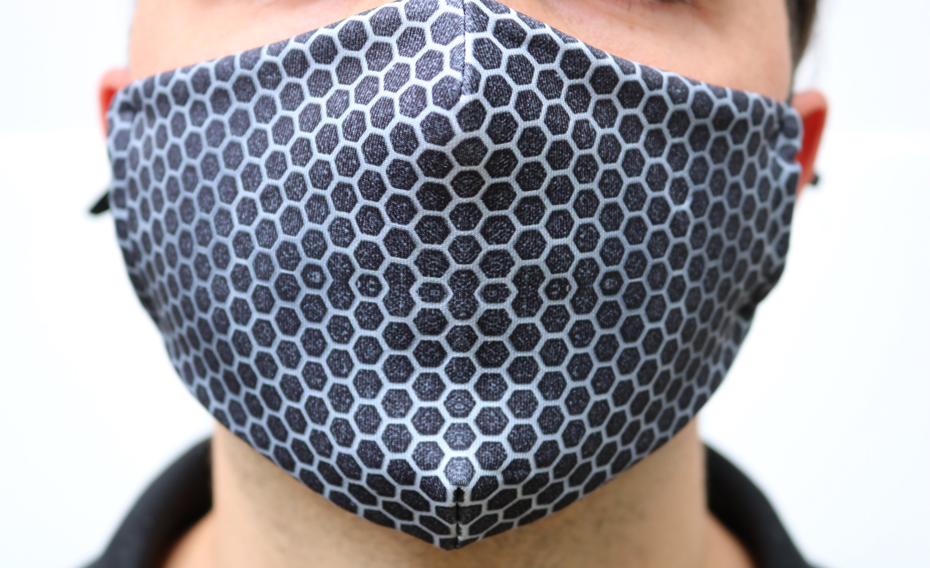 Black Mesh Face Mask Filter Pocket & Adjustable Earloops | Etsy