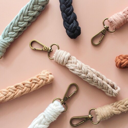 Macrame Lanyard Macrame Keychain Badge Holder Key Holder - Etsy