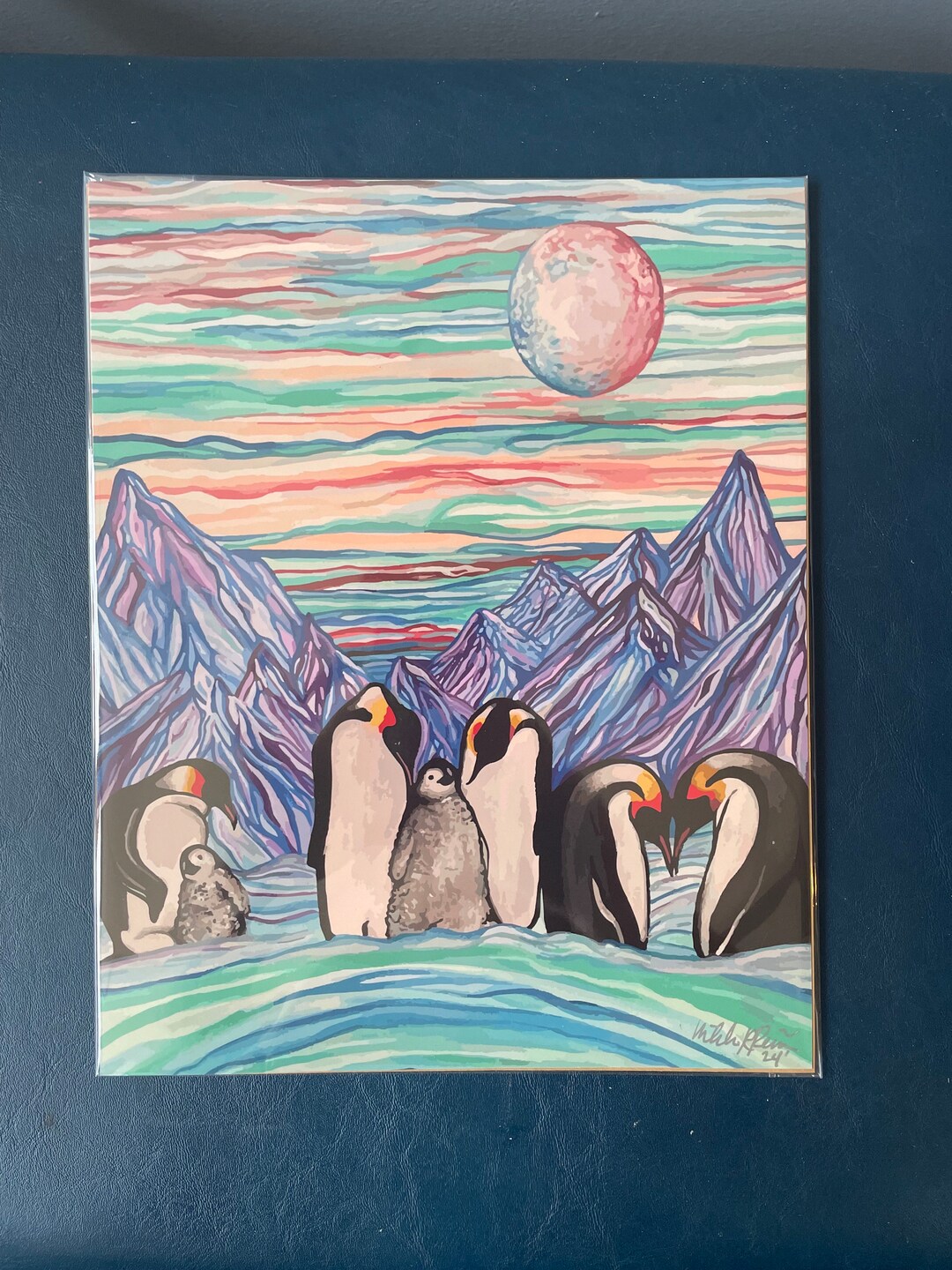 8x10 Psychedelic Penguins Print - Etsy