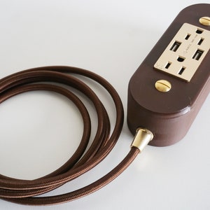 Brown & Gold Wall Outlet Extension Cord - Etsy