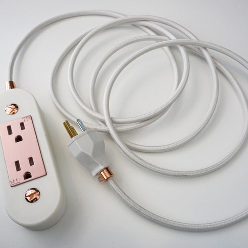 White & Gold Wall Outlet Extension Cord - Etsy