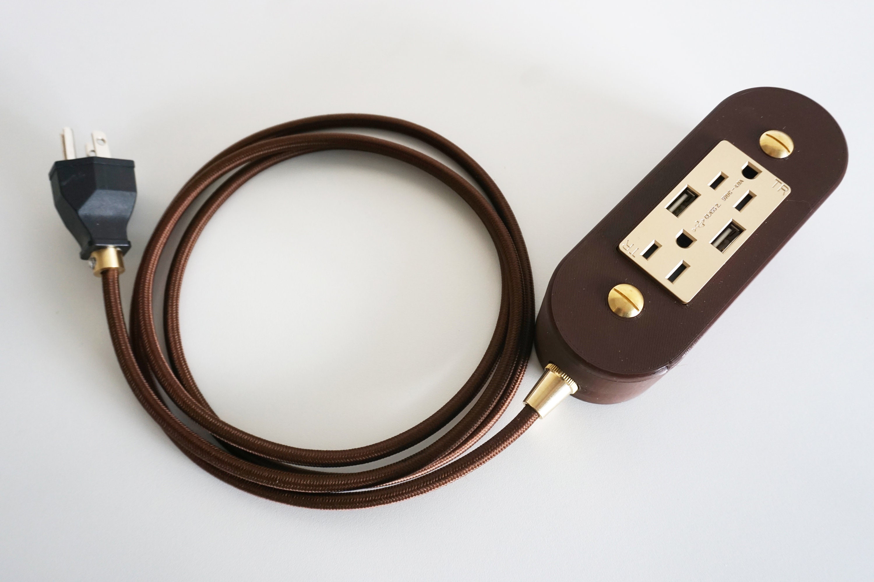 Brown & Gold Wall Outlet Extension Cord - Etsy