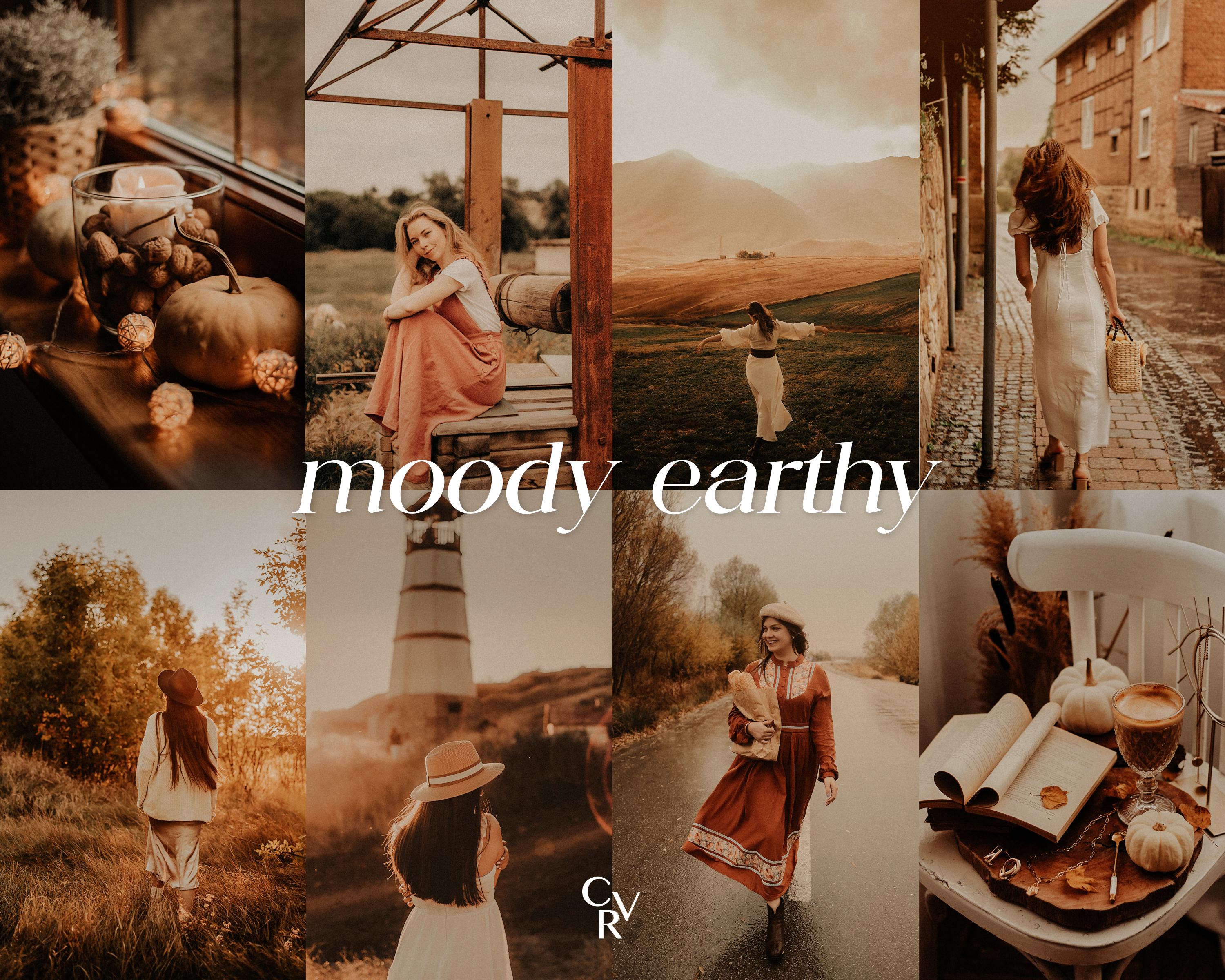 10 Moody Earthy Lightroom Presets. Desktop and Mobile. Dark, Fall, Warm ...