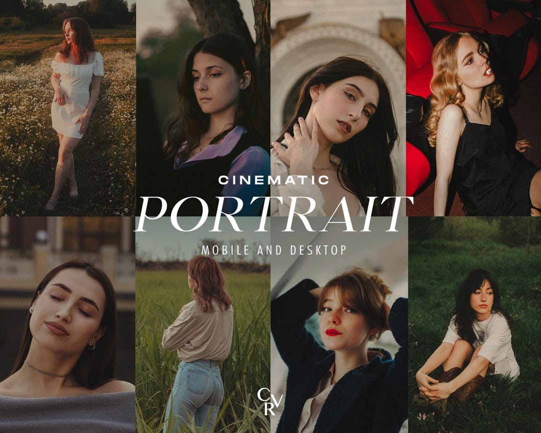 20 Cinematic Portrait Lightroom Presets. Desktop and Mobile. Elegant ...