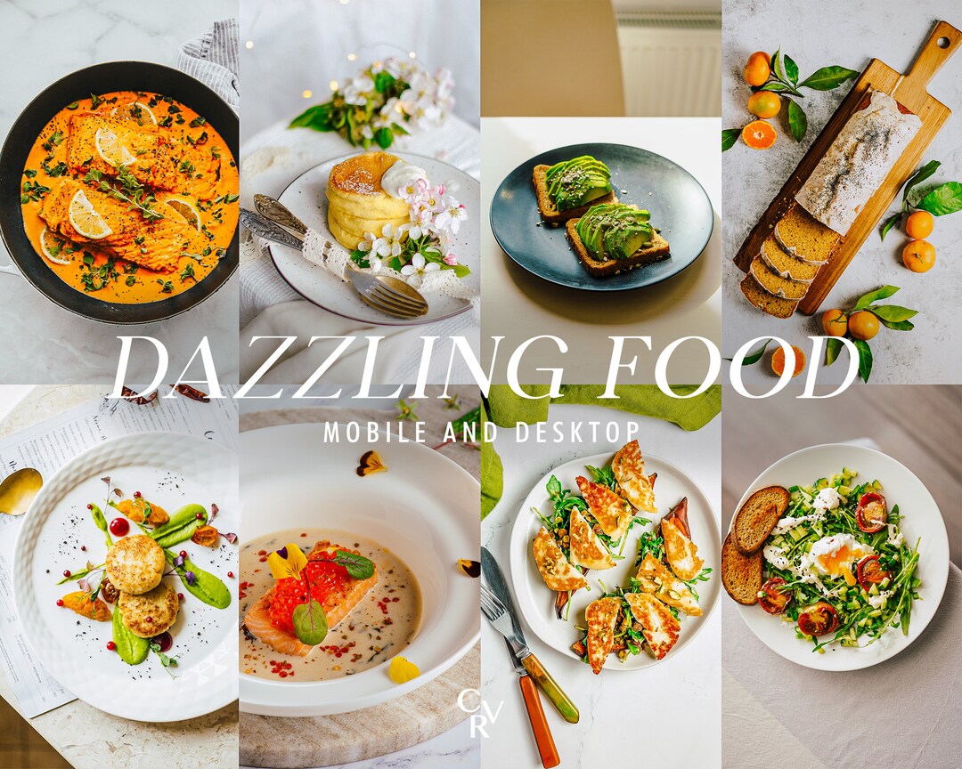 10 Food Lightroom Presets, Mobile and Desktop, 10 Different Presets ...