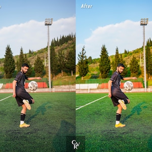 15 Soccer Lightroom Presets. Desktop and Mobile. 15 Different Presets ...