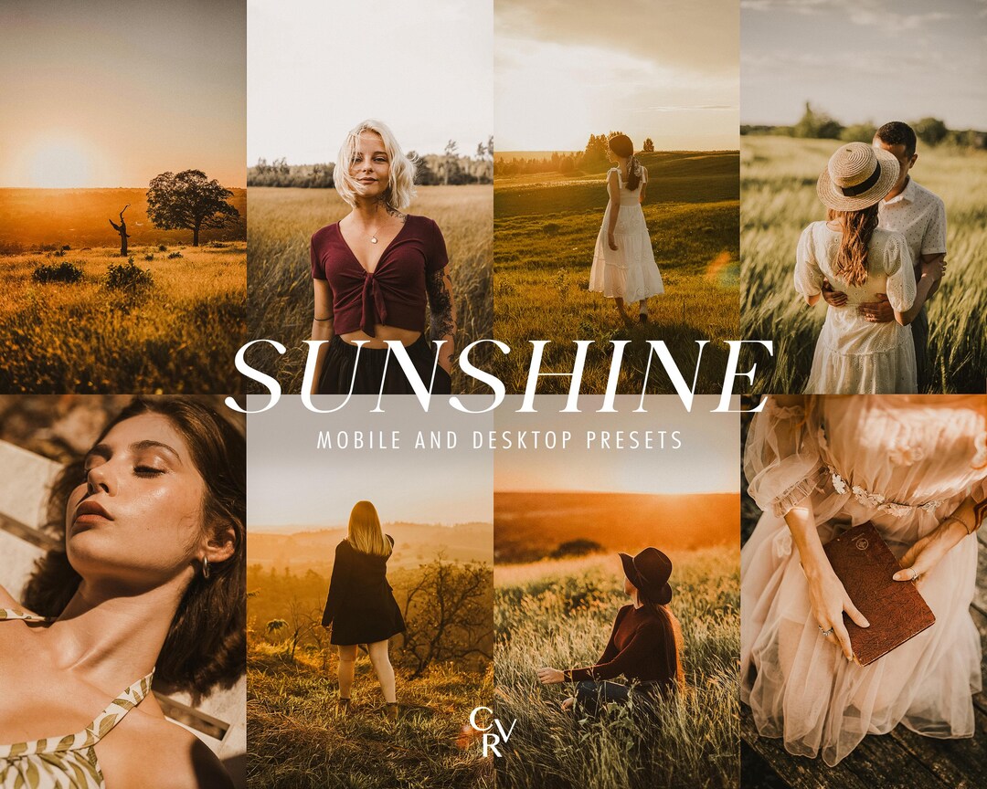 20 Sunshine Lightroom Presets. Desktop and Mobile. 20 Different Presets. Sunset, Warm Tone ...
