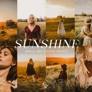 20 Sunshine Lightroom Presets. Desktop and Mobile. 20 Different Presets. Sunset, Warm Tone ...