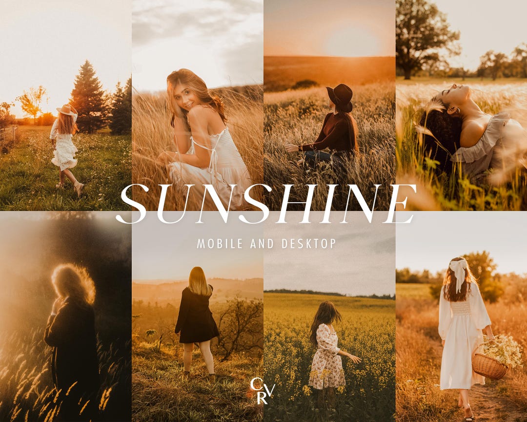 20 Sunshine Lightroom Presets. Desktop and Mobile. Sunset, Warm Tone ...
