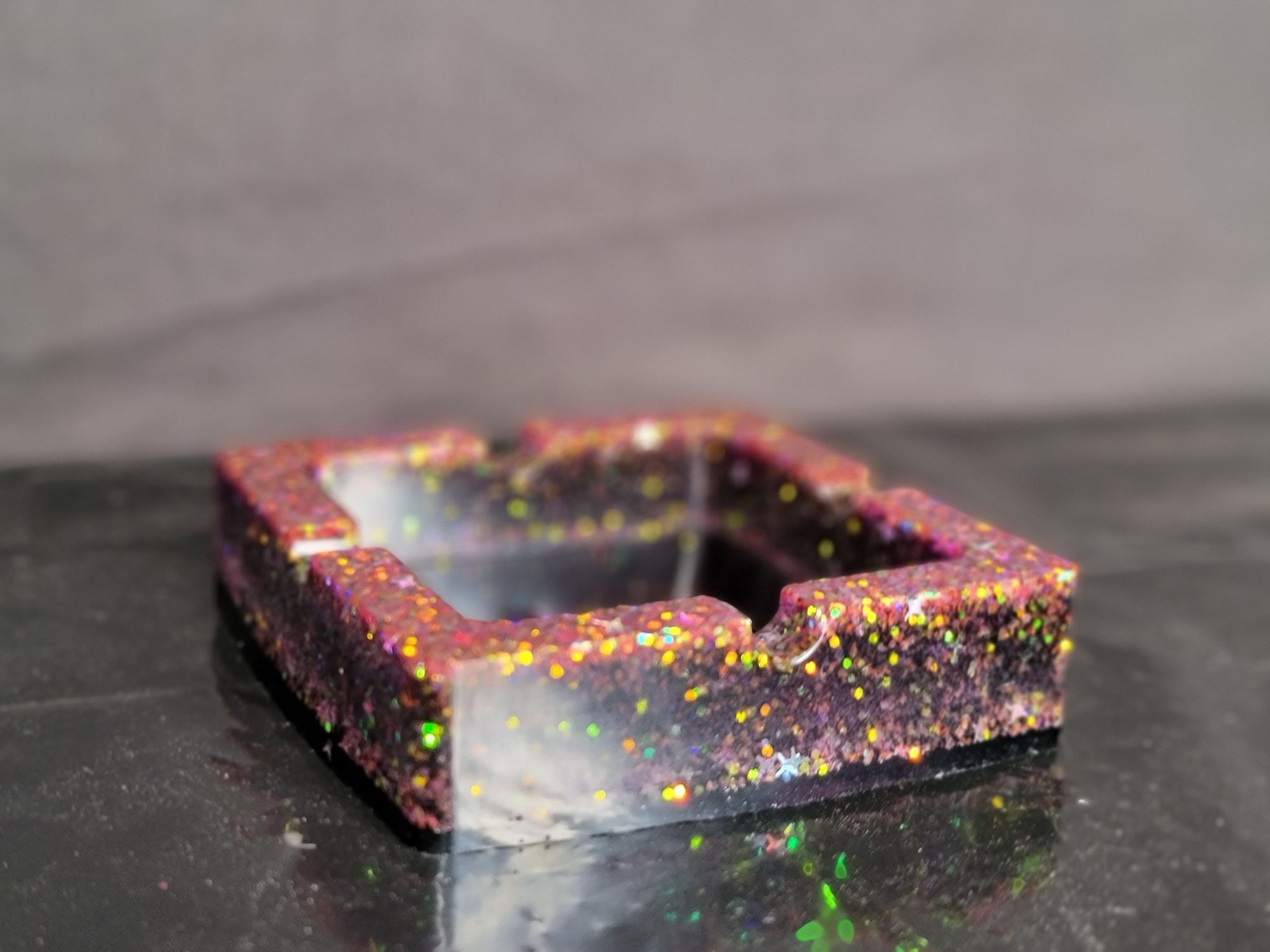 Pink and Black Glitter Ashtray | Etsy