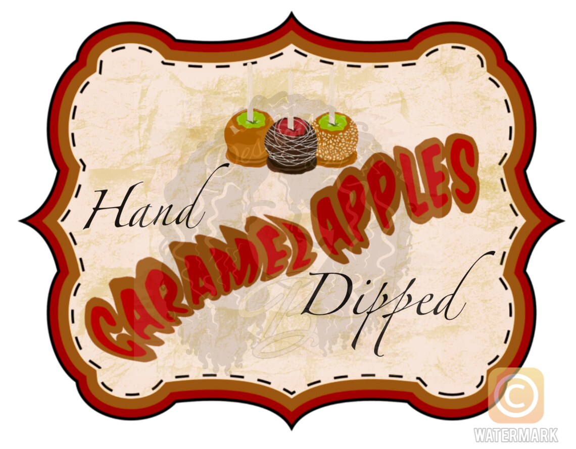 Caramel Apples Label Digital Download - Etsy