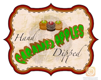 Caramel Apple Labels **DIGITAL DOWNLOAD** Waterslide, DTF, Sublimation ...